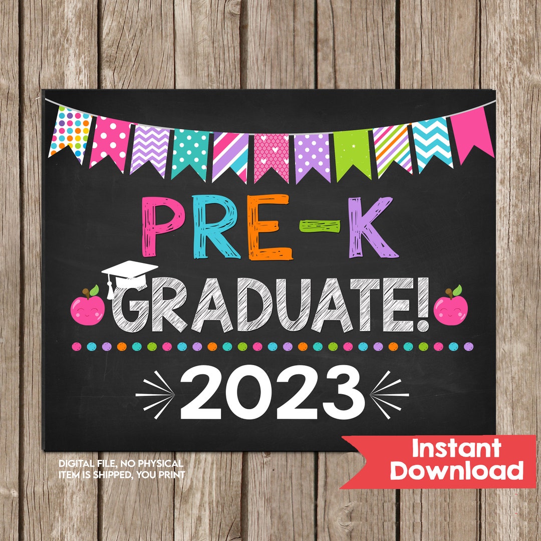 Girl PRE K GRADUATION Signpre-k Graduate Last Day of Pre - Etsy