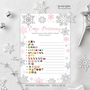 Winter Emoji Pictionary Game Children's Books Emoji Game Snowflakes ...