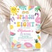 Editable Splash Into Eight 8th Birthday Pool Party Invitation Splish ...