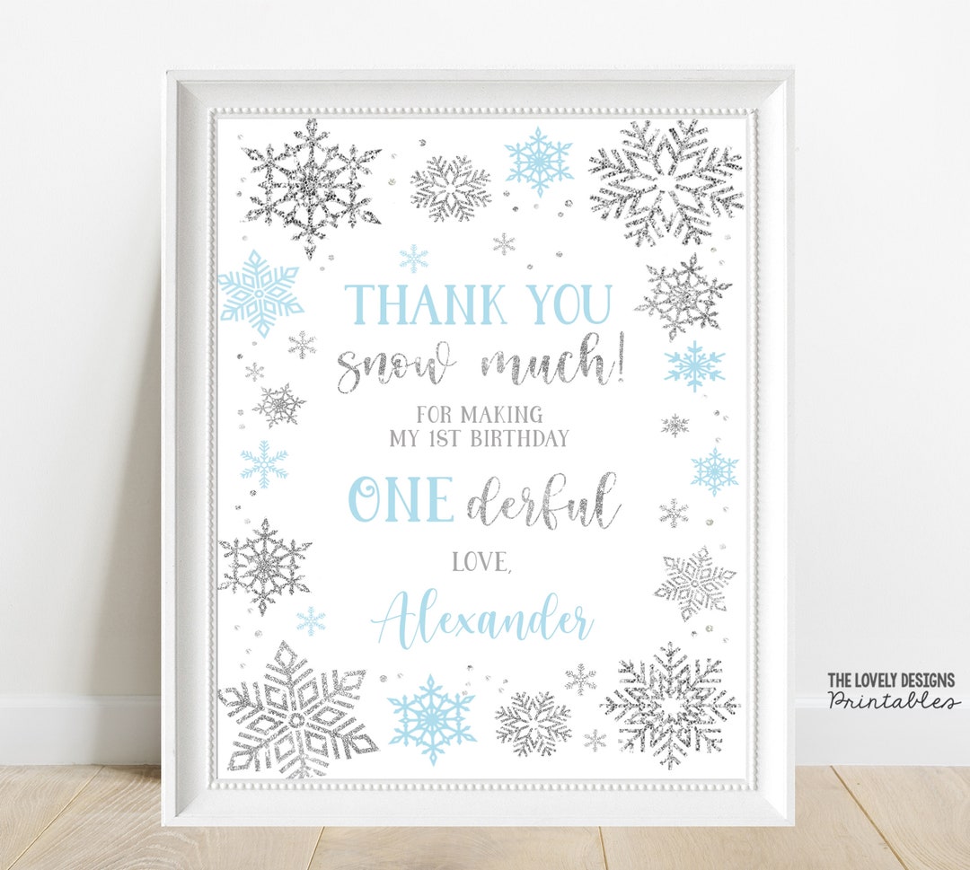 Editable Winter Wonderland Thank You Snow Much Sign Winter Snowflakes ...