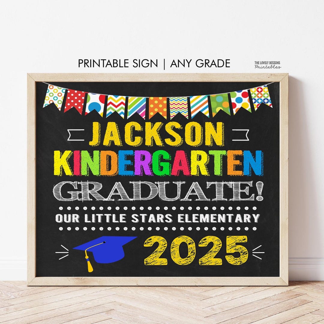 KINDERGARTEN GRADUATION Sign Personalized,kindergarten Graduate,last ...