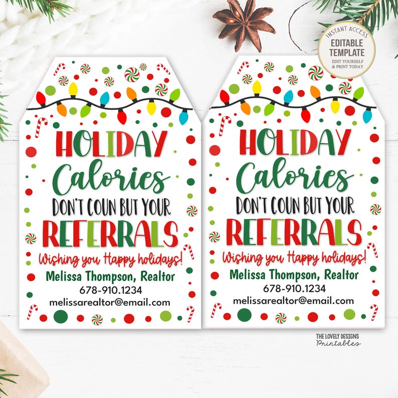 Editable Holiday Calories Don't Count but Your Referrals Do Candy Treat ...