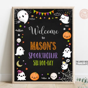 EDITABLE Halloween Welcome Sign Halloween Birthday Chalkboard Sign ...