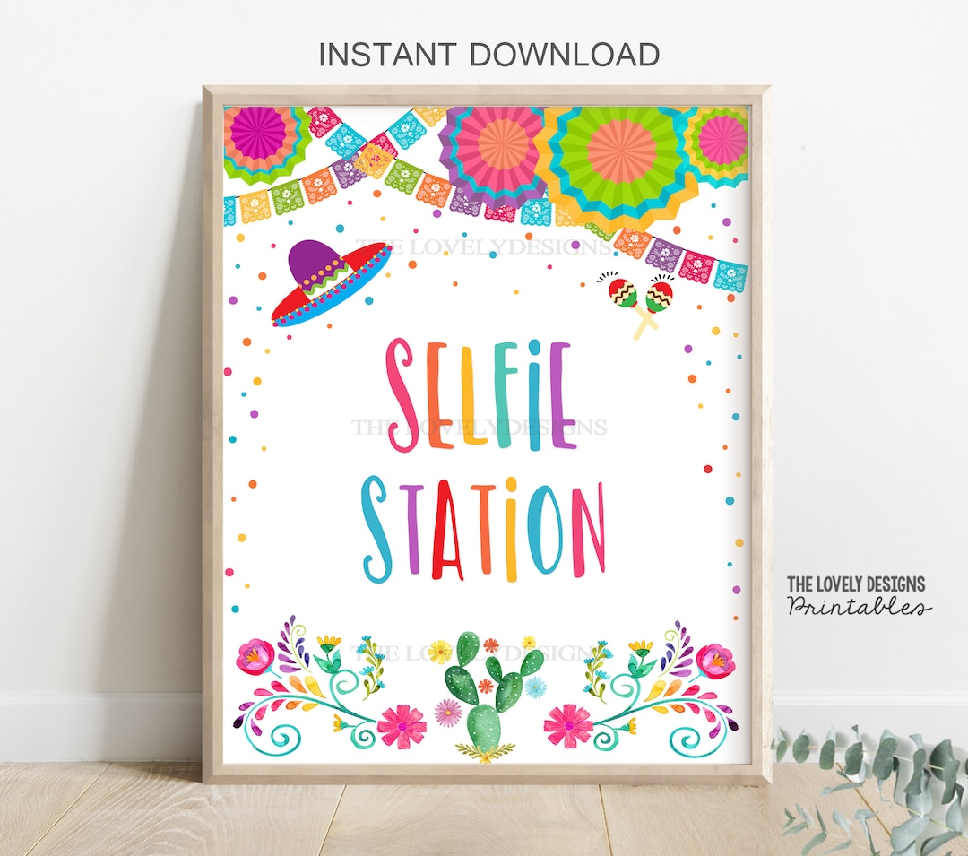 Fiesta Selfie Station Sign Fiesta Birthday Mexican Cactus Bridal Baby ...