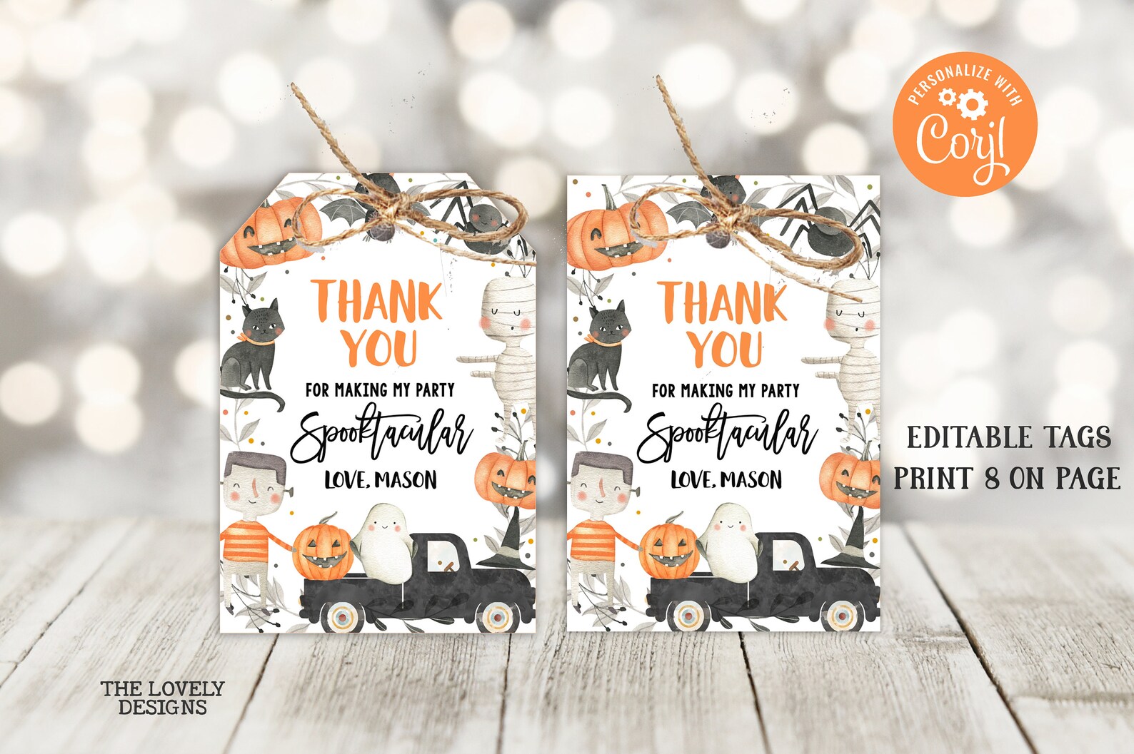 EDITABLE Halloween Gift Tags Halloween Birthday Favor Tags - Etsy