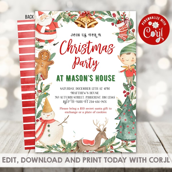 Preschool Christmas Party Invitation - Etsy
