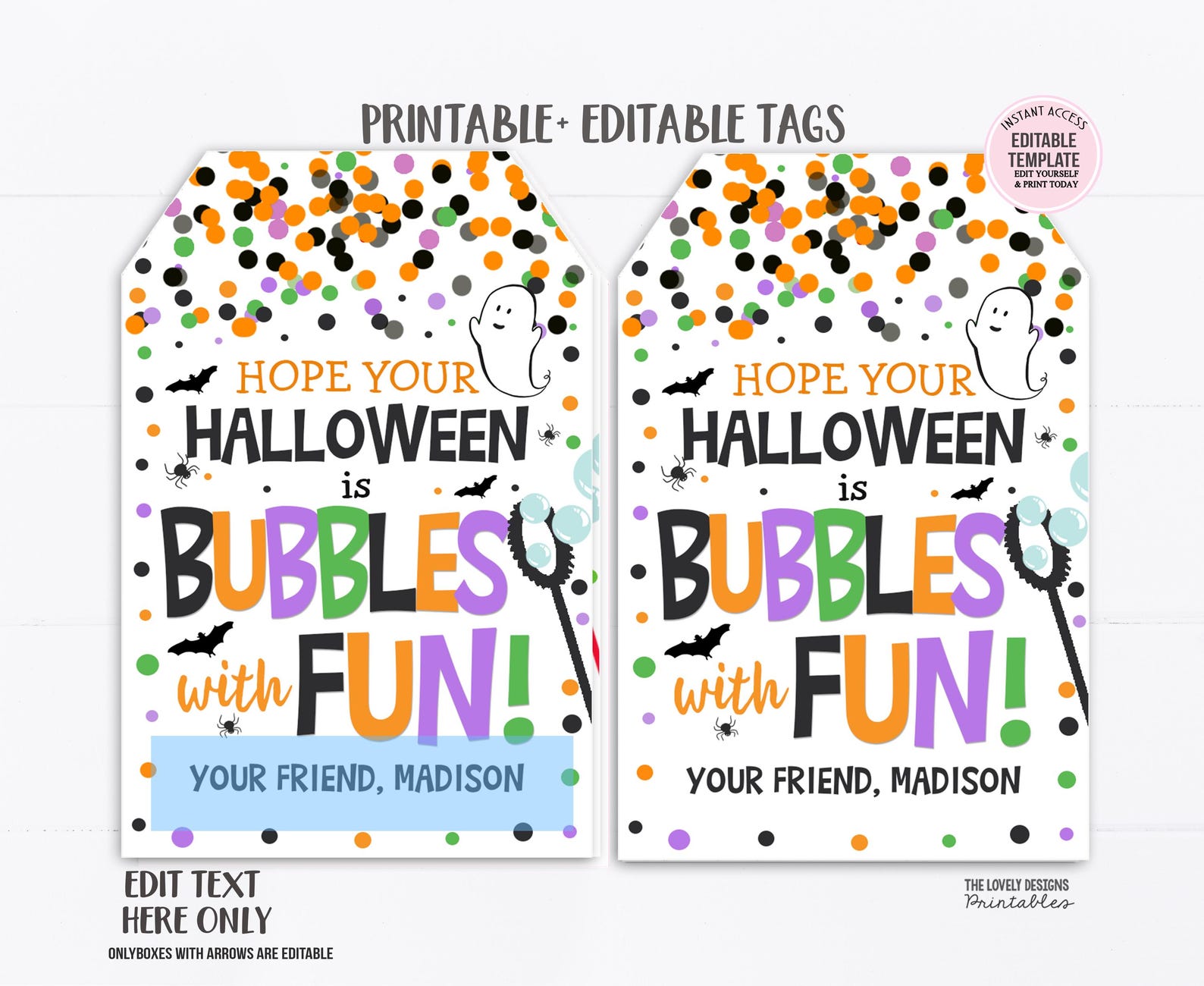 Bubbles Gift Tag, Halloween is Bubbles of Fun Halloween Tag ...