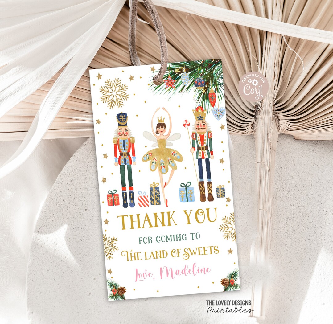 EDITABLE Nutcracker Favor Tag Land of Sweets Thank You Tag Sugar Plum ...