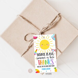 School is Out Summer is Here Thank You Gift Tag Teacher Appreciation ...