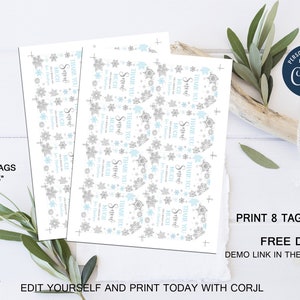 EDITABLE Winter Favor Tag Winter Snow Much Gift Tag Winter Birthday ...