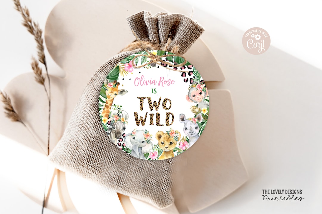 Two Wild Favor Tag: Leopard Print 2nd Birthday (PRINTABLE DOWNLOAD) - Etsy