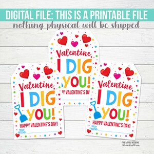 I Dig You Valentine Tag Dig Valentine Tag Printable Valentine's Day ...