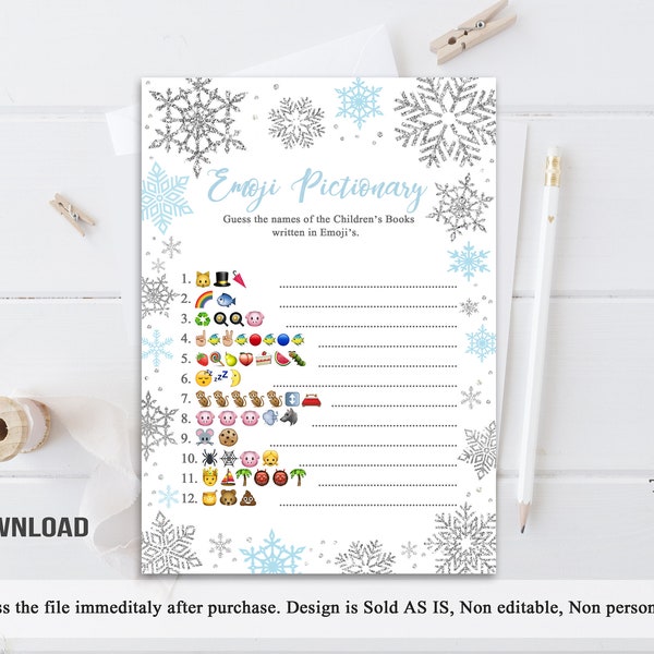Winter Emoji Pictionary - Etsy
