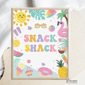 Pool Splash Snack Shack Sign Pool Party Splish Splash Girl Tropical ...