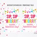 Valentine Sip Sip Hooray Gift Tags Printable Silly Crazy Straw ...