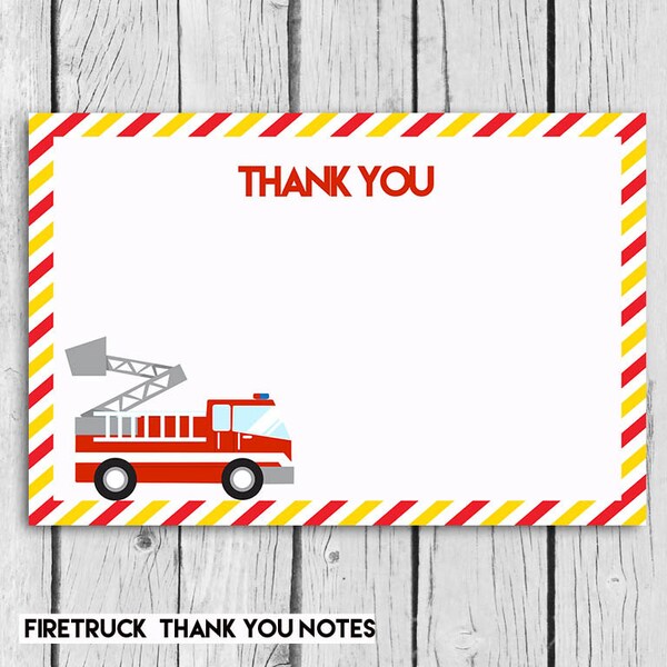 Fire Truck Thank You - Etsy