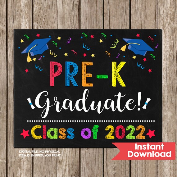 PRE-K GRADUATION Sign Pre-kindergarten Graduateinstant - Etsy