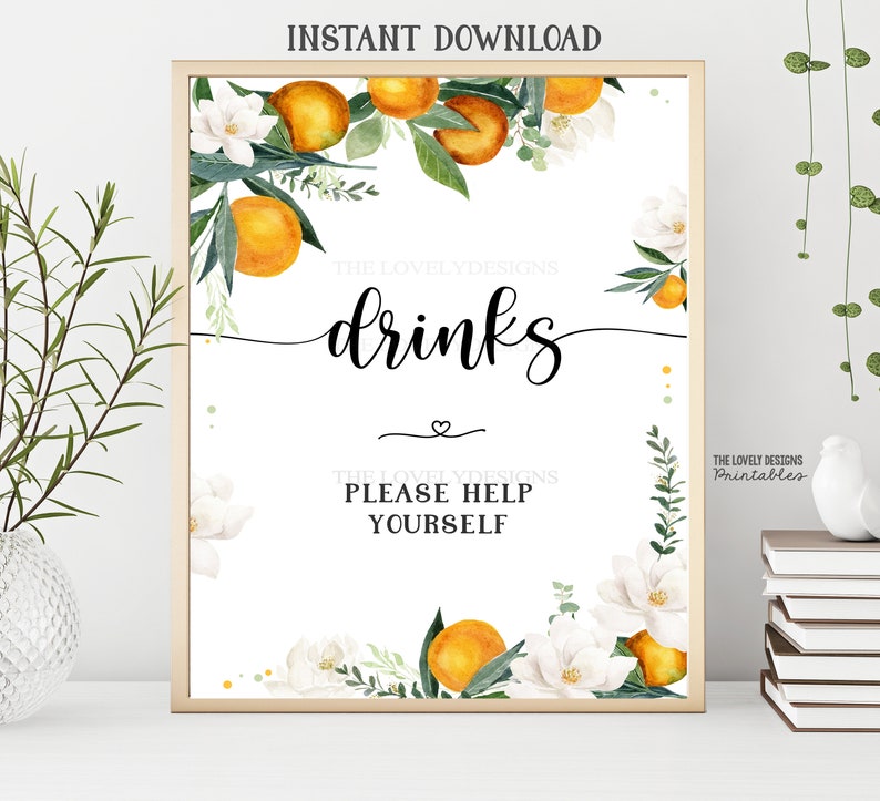 Orange Drinks Please Help Yourself Sign Little Cutie Baby - Etsy