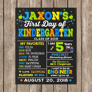 Boy First Day of School Sign Printable Back to School Sign First Day of ...