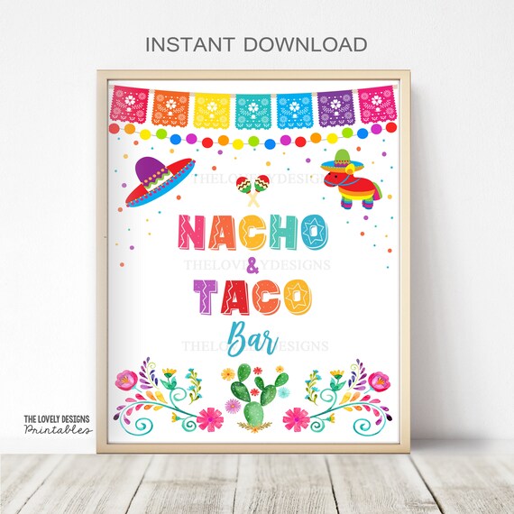 Fiesta Nacho and Taco Bar Sign Piñata Fiesta Girl Birthday | Etsy