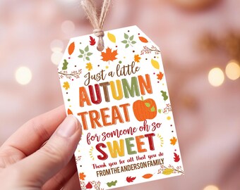 Thanksgiving Autumn Treat Thank You Gift Tag Sweet Candy Favor Staff ...