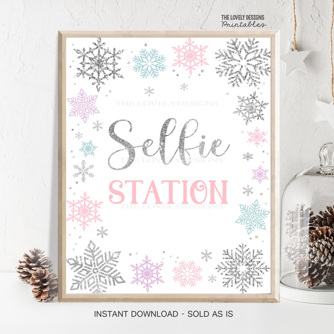 Winter Selfie Station Sign Winter Baby Shower Activity Winter ...