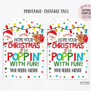 Christmas Pop Gift Tag Pop It Poppin With Fun Tag Fidget Toys Popcorn ...