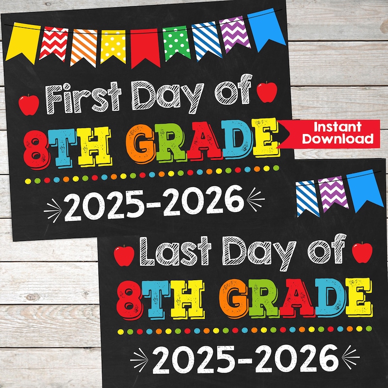 First Day of 8th Grade - Etsy