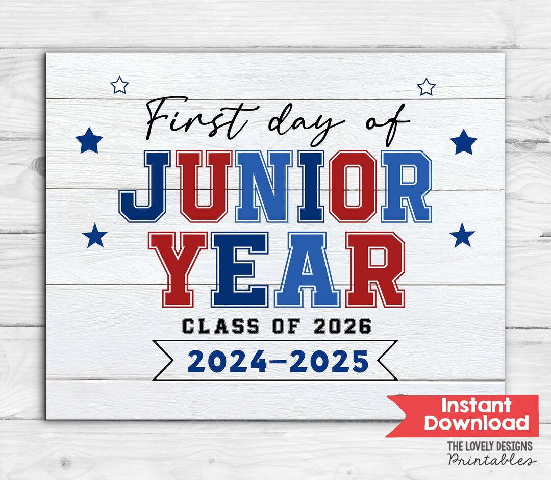First Day of Junior Year Sign, First Day of 11th Grade Class of 2026 ...
