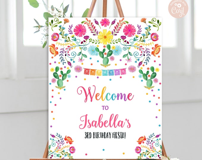 EDITABLE Fiesta Welcome Sign Fiesta Birthday Party Sign Fiesta - Etsy