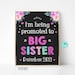 Editable Big Sister Pregnancy Announcement Promoted to Big Sister Sign ...