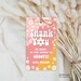Editable Gift Tag Groovy Birthday Rainbow Pink Yellow Favor Tags Daisy ...