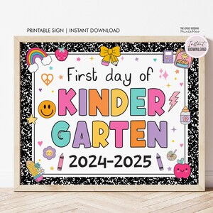 First Day of Kindergarten Sign Printable Back to School Sign Board ...