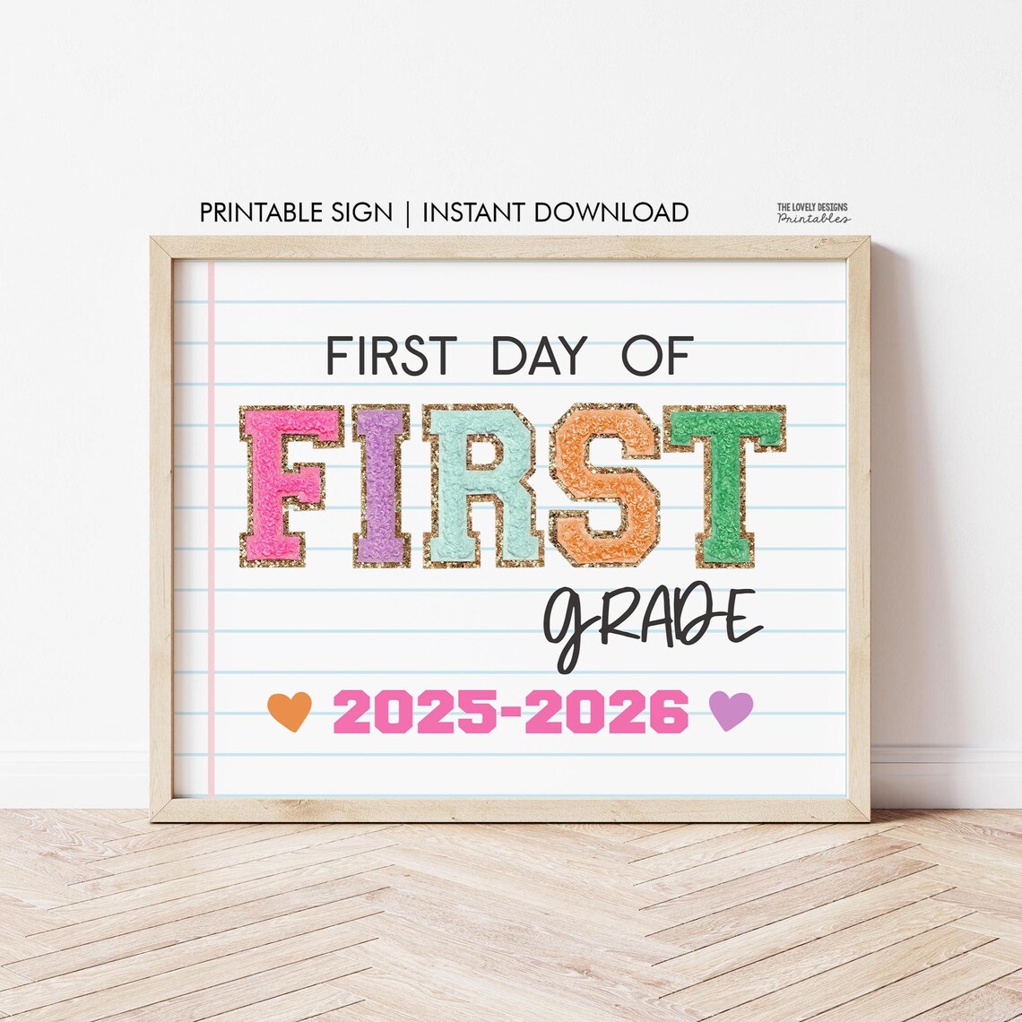First Day of 1st Grade Sign Printable INSTANT DOWNLOAD Photo Prop First ...