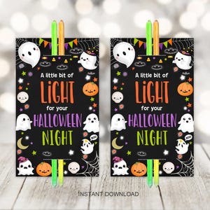Glow Stick Halloween A Little Light for Halloween Night Card Printable ...
