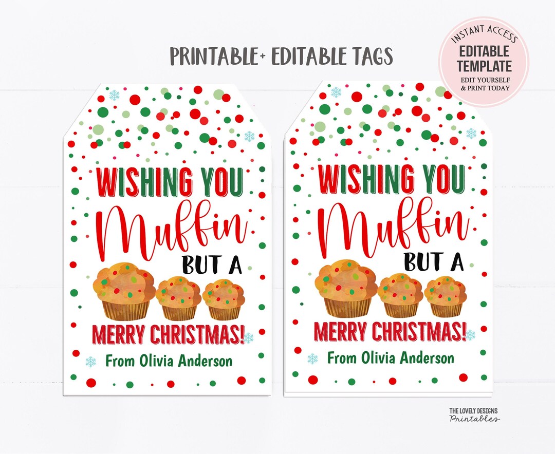 Wishing You Muffin but a Merry Christmas Tags Homemade Muffinstags Gift ...