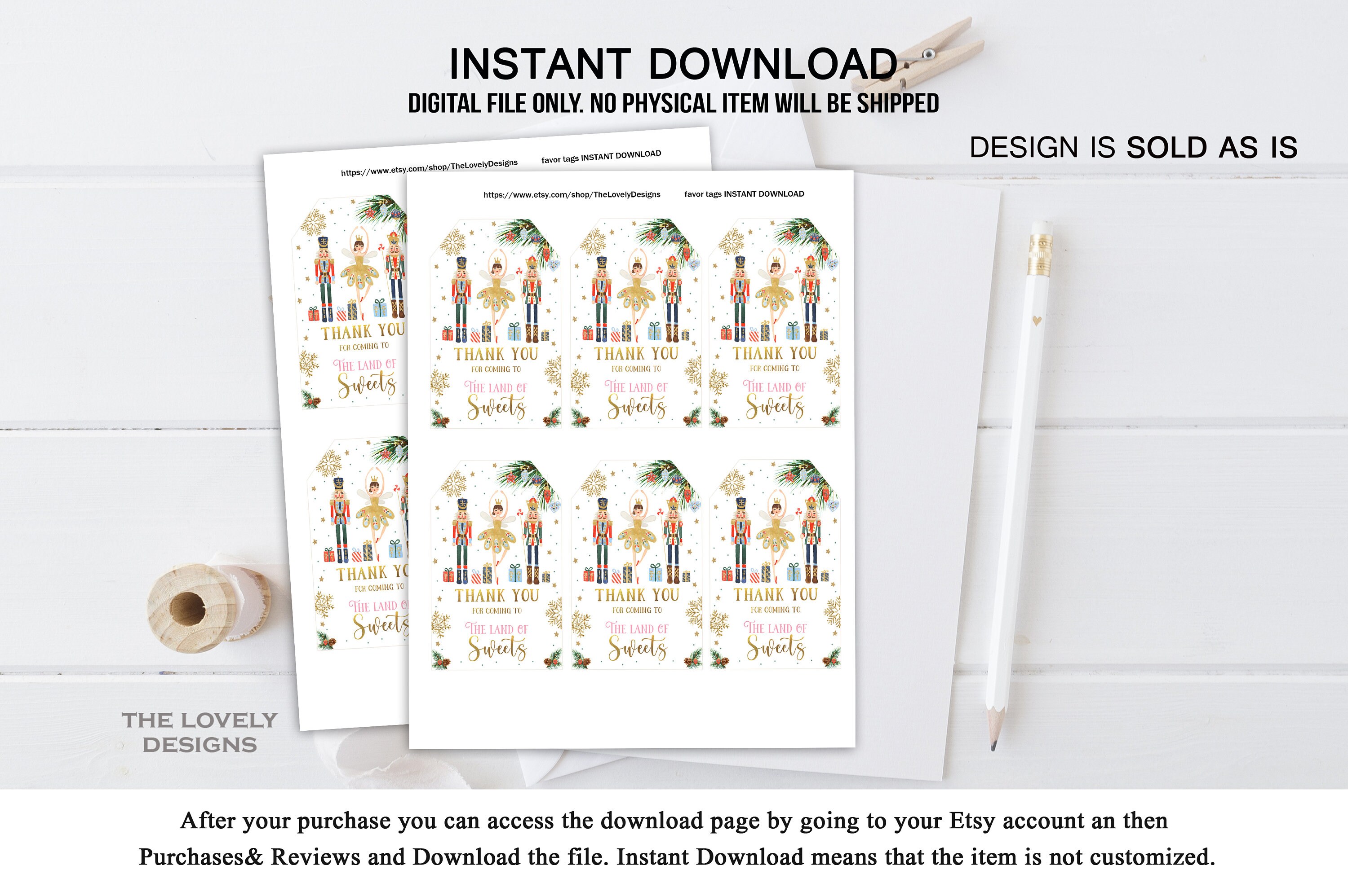 EDITABLE Nutcracker Favor Tags Nutcracker Thank You Tags Sugar Plum ...