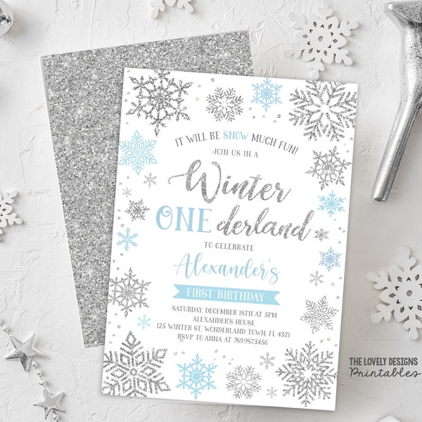 Snowflake Birthday Invitation - Etsy