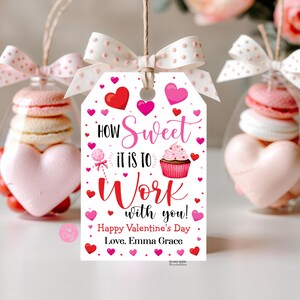 Valentine's Day Gift Tag How Sweet It is to Work With You Co-worker ...