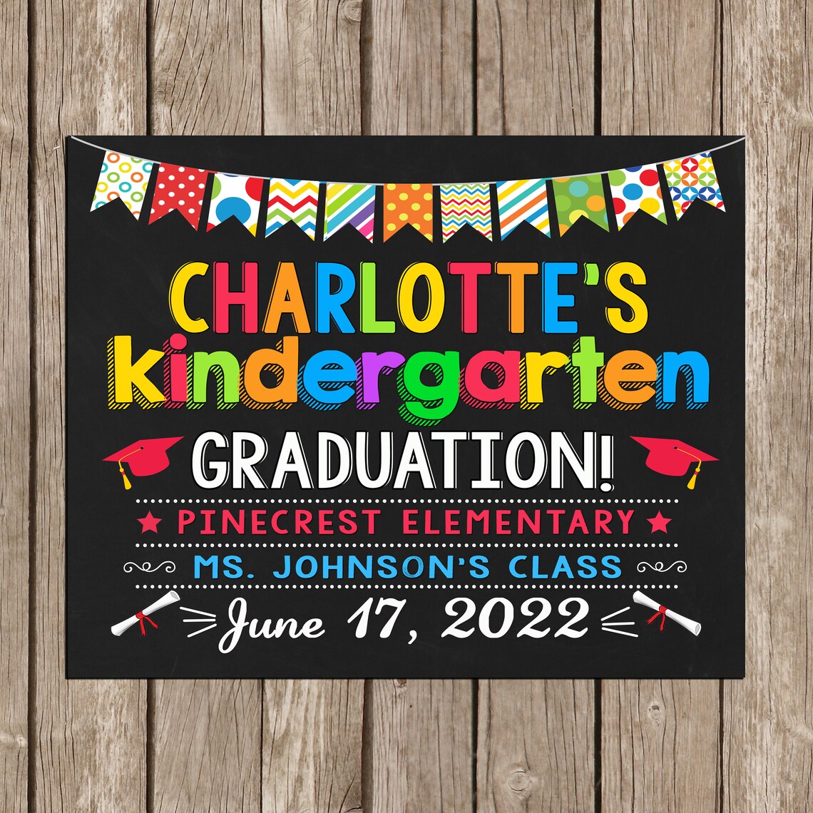KINDERGARTEN GRADUATION Sign Personalizedkindergarten | Etsy