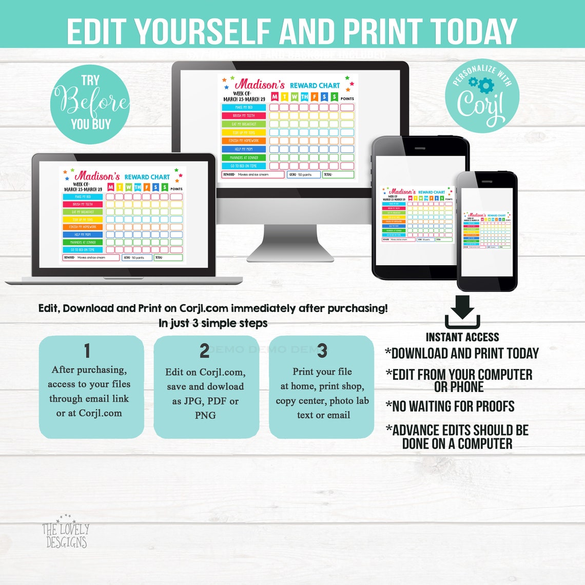 Editable School Reward Chart School Reward for Kids Routine Chart Kids ...