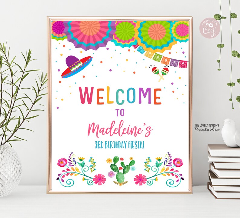 EDITABLE Fiesta Welcome Sign Fiesta Birthday Party Sign Fiesta | Etsy