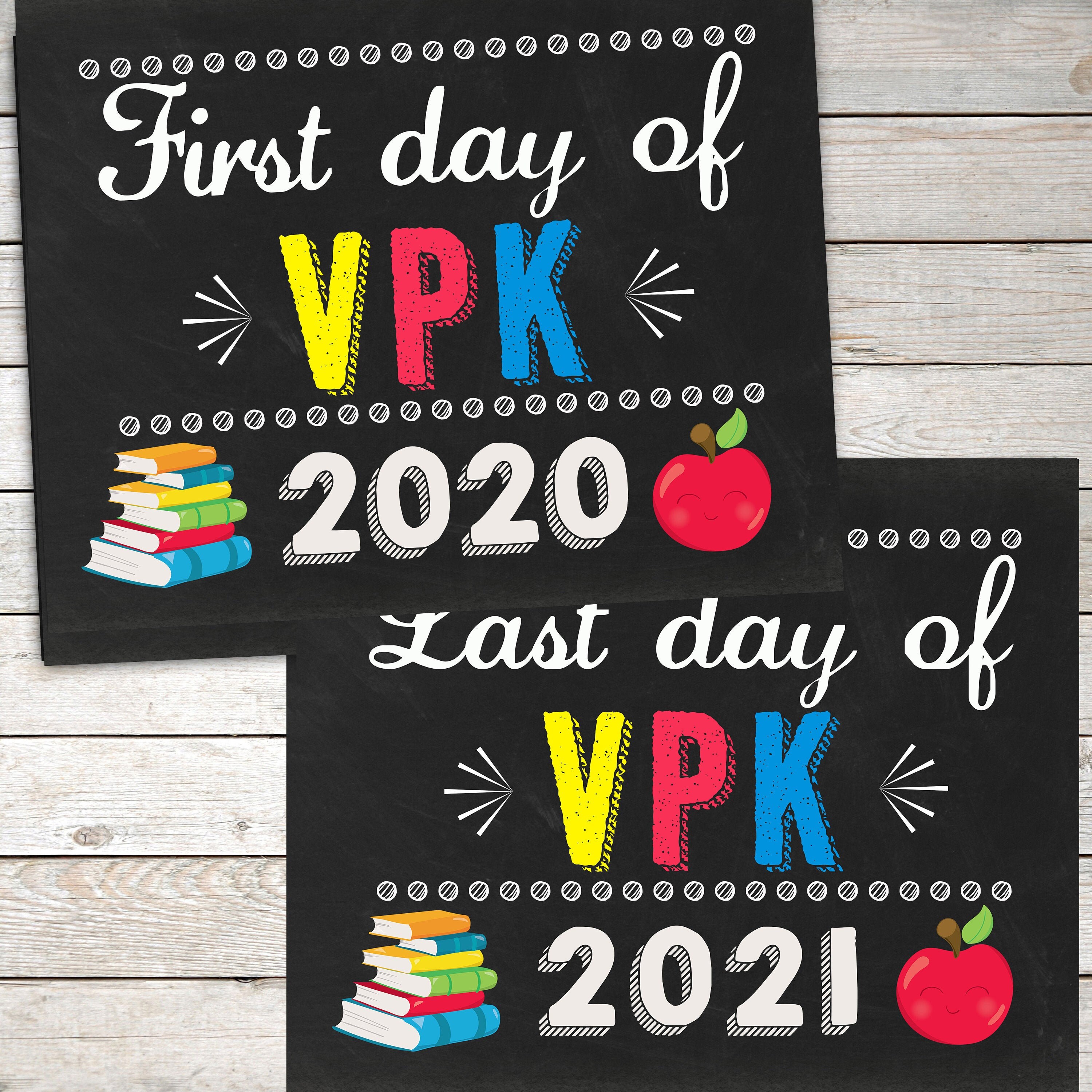 First Day and Las day of VPK Sign 8x10 INSTANT DOWNLOAD | Etsy