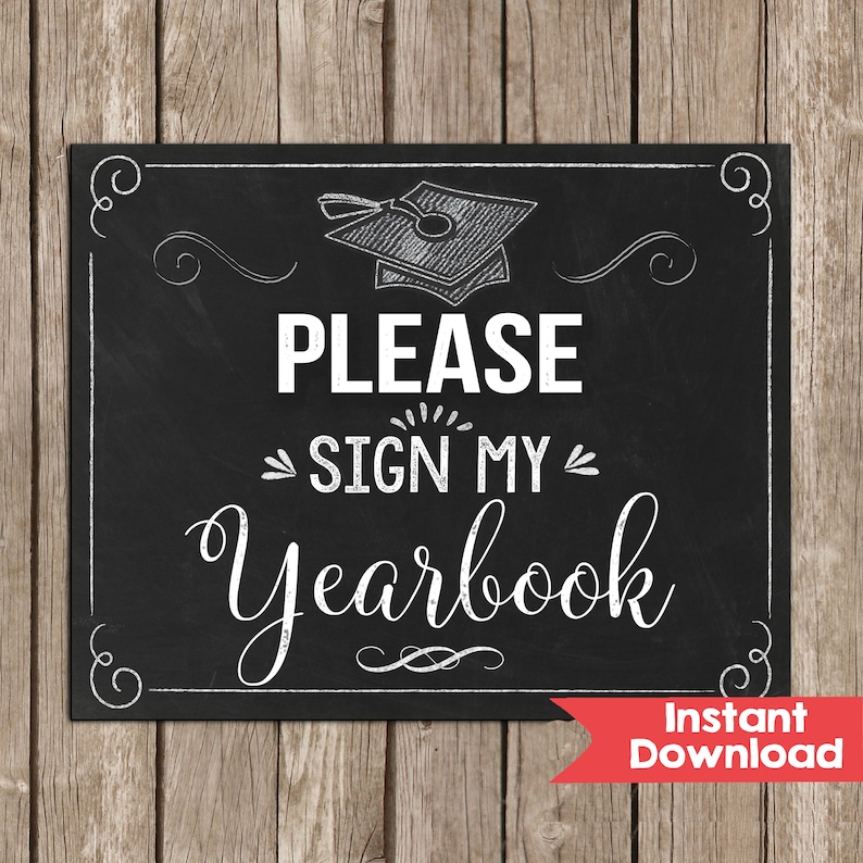 Graduation Yearbook Sign Graduation Party Printable Sign | Etsy