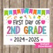 Girl First Day of 2nd Grade Sign INSTANT DOWNLOAD Photo Prop First Day ...