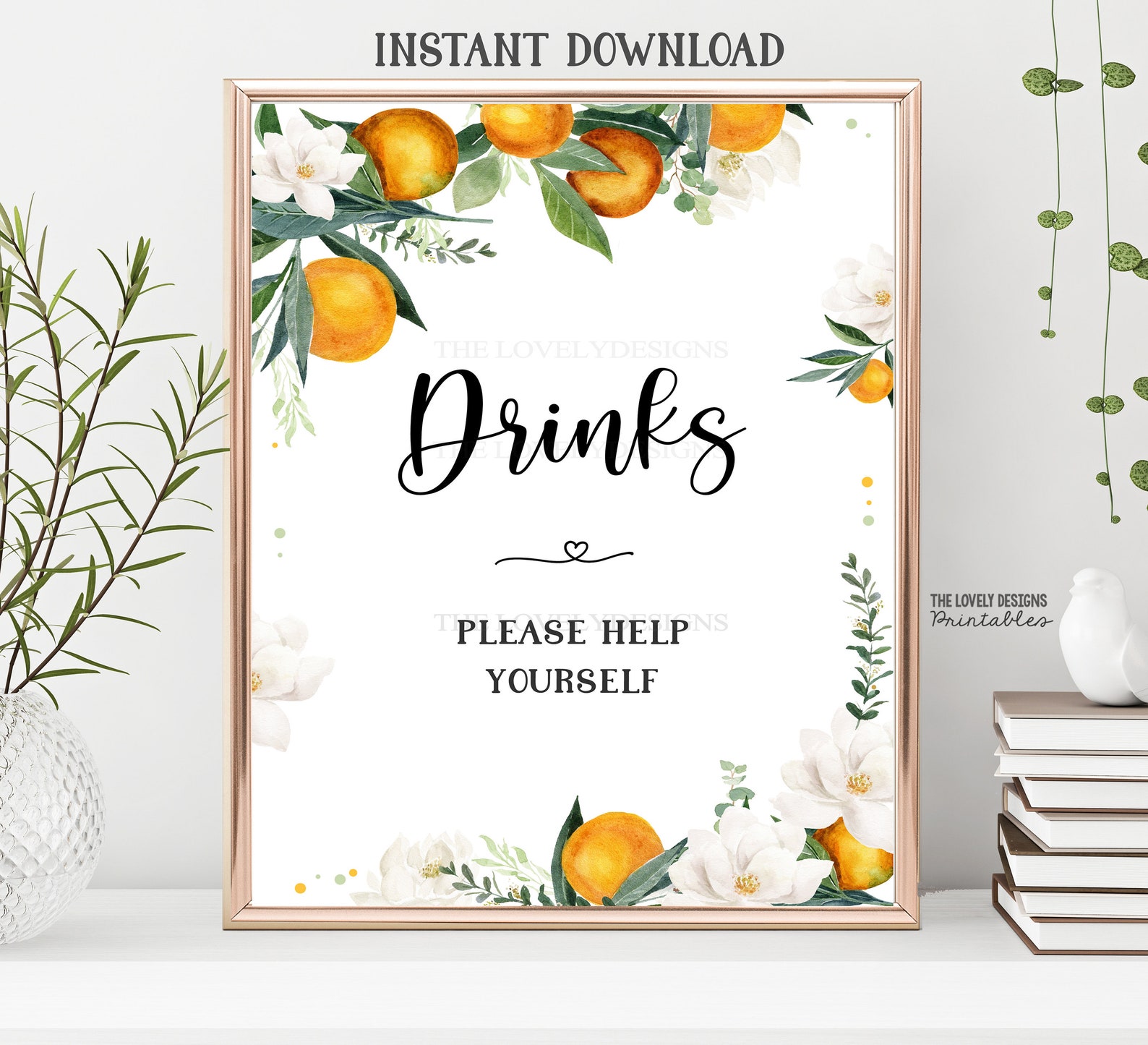 Orange Drinks Please Help Yourself Sign Little Cutie Baby | Etsy