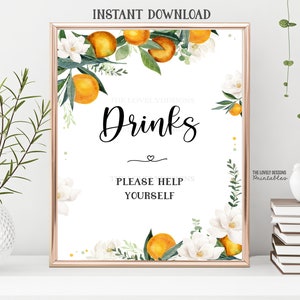 Orange Drinks Please Help Yourself Sign Little Cutie Baby | Etsy