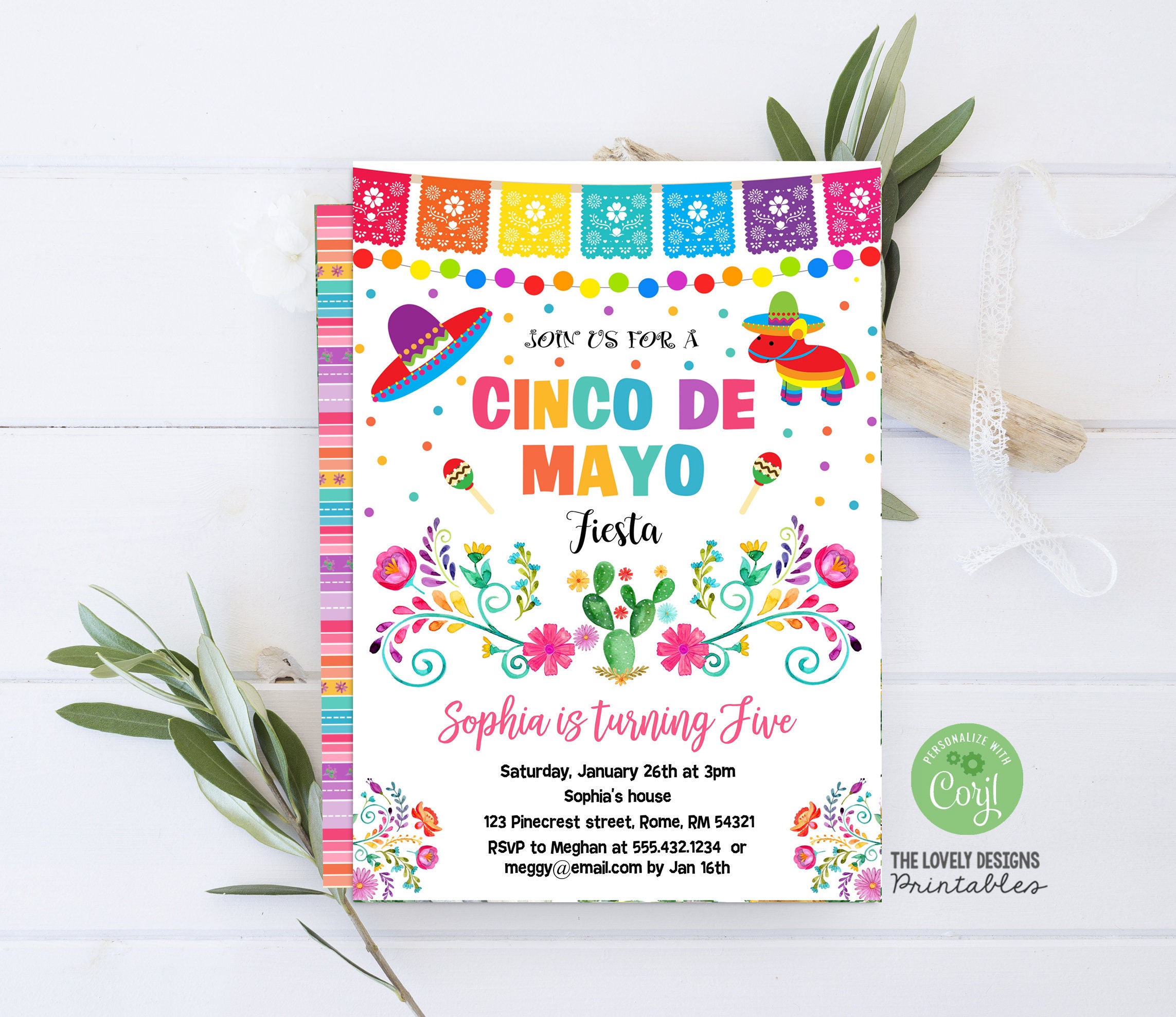 Cinco De Mayo Invitation EDITABLE Cinco De Mayo Fiesta - Etsy
