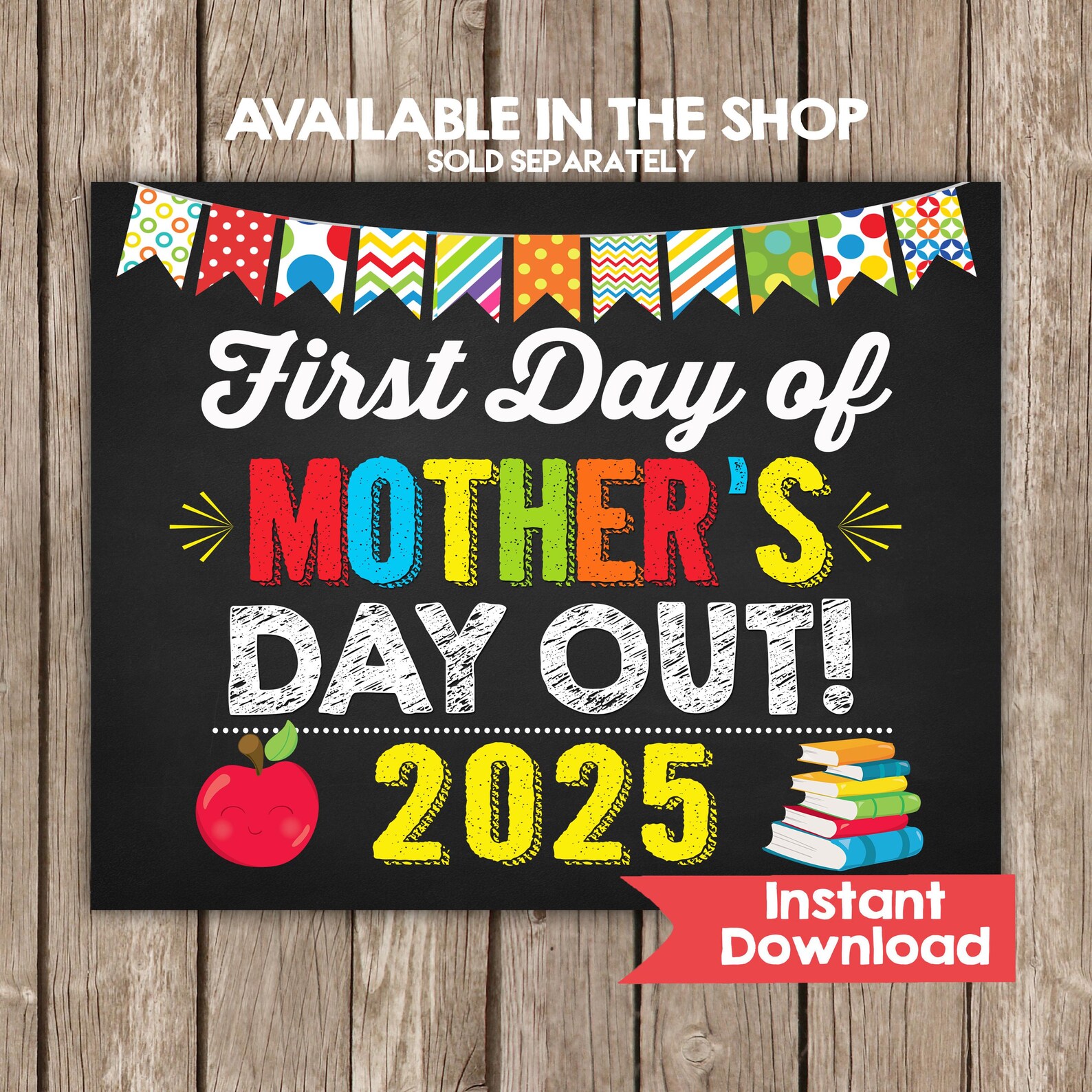 First Day of 4 Year Old Preschool Sign INSTANT DOWNLOAD Photo Prop ...