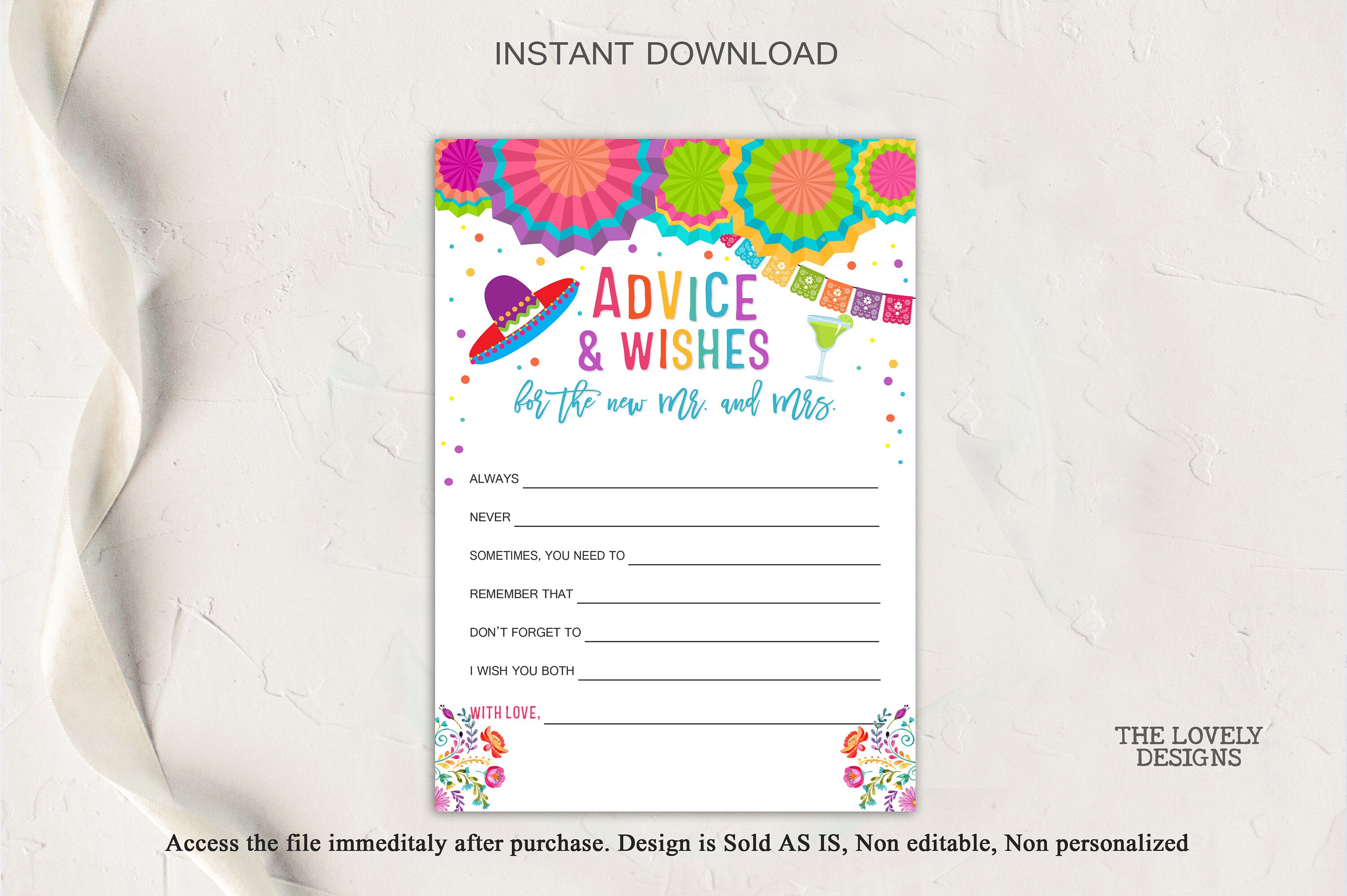 Fiesta Advice and Wishes for the New Mr. and Mrs. Shower Sign Fiesta ...